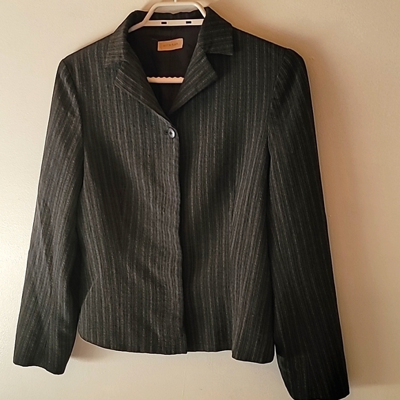Peyton Place | Jackets & Coats | Peyton Place Dark Grey Striped Suit ...